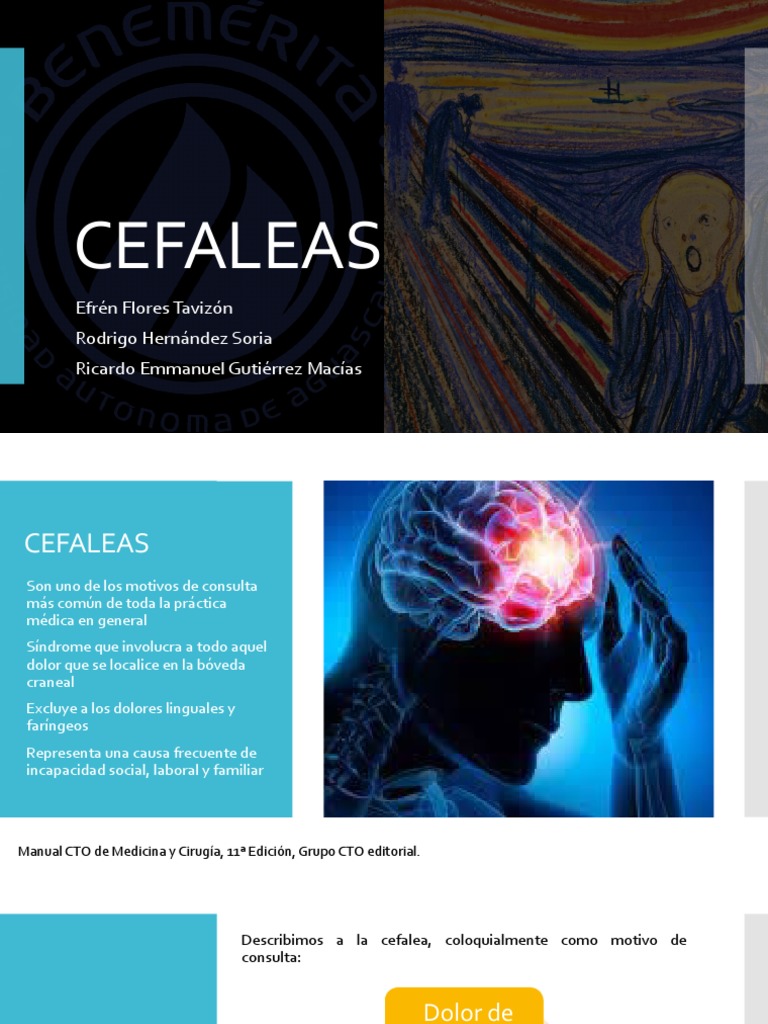 Presentación cefaleas | PDF | Migraña | Dolor de cabeza