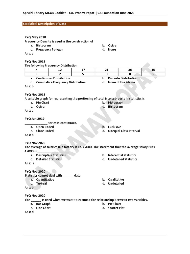 Theory MCQ Booklet | PDF