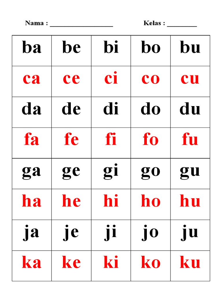 Latihan Menulis KV | PDF