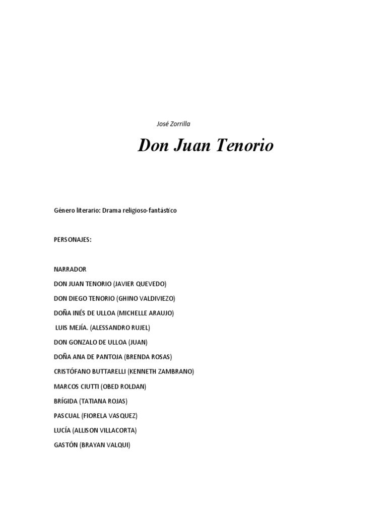 Don Juan Tenorio V1 Xd-1 | PDF | Españoles | Don Juan