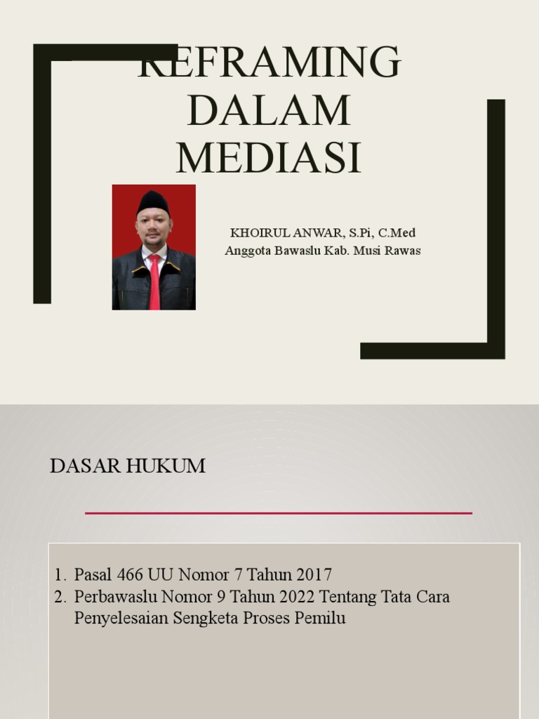 Reframing Dalam Mediasi | PDF