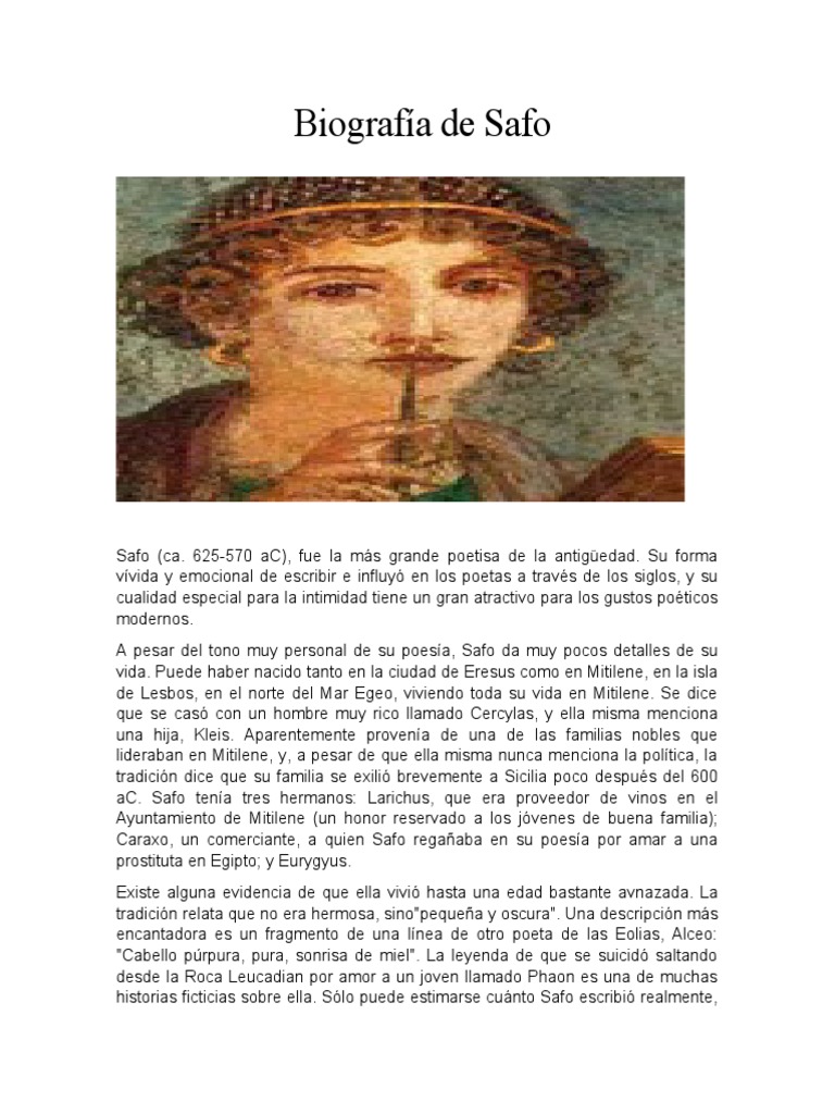 Biografía de Safo | PDF | Poesía | Clásicos