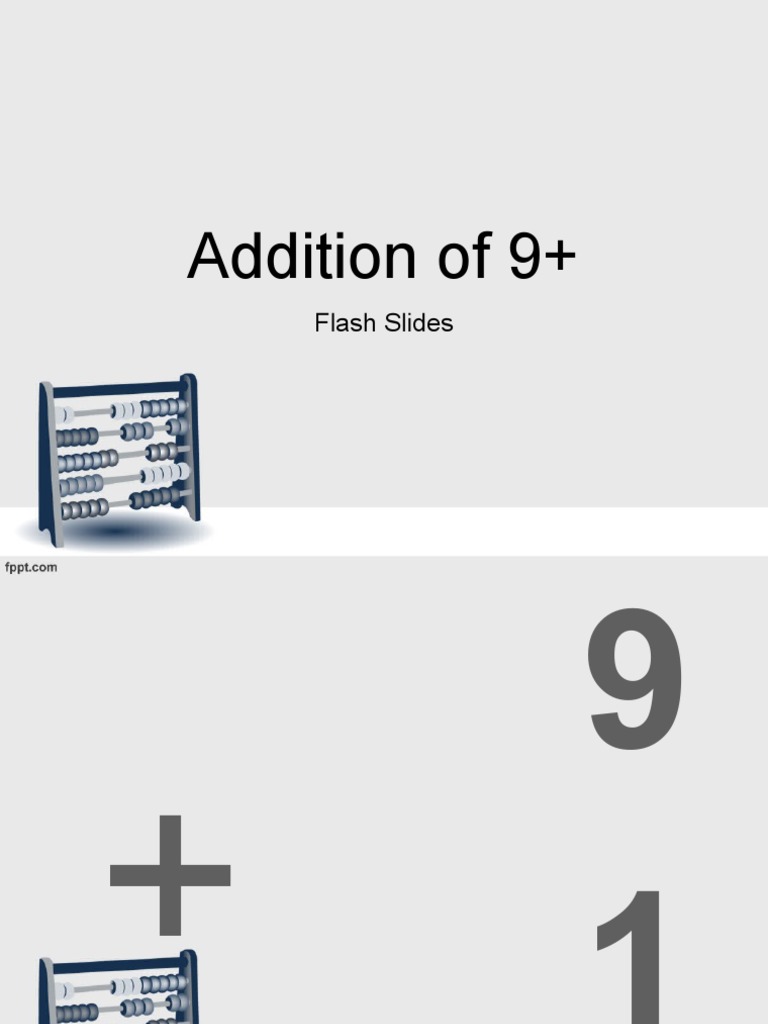 Addition of 9+ & +9 (Flash Card) | PDF