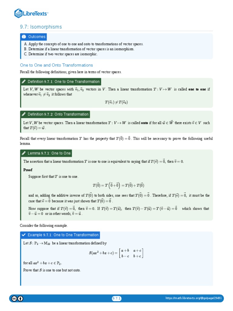 9.07 Isomorphisms | PDF | Basis (Linear Algebra) | Linear Map