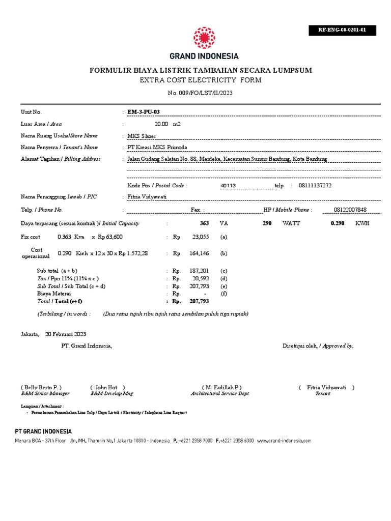 009 Listrik - Mks Lumpsum | PDF
