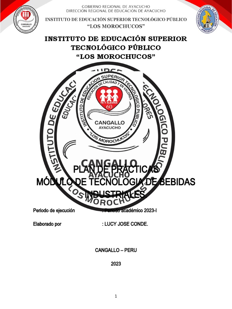 Plan de Practicas Del Modulo de Bebidas CEG-2022-I | PDF | Perú