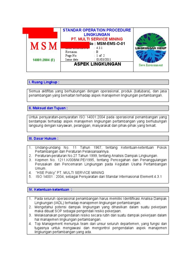 Sop Ems 2009 All H | PDF | Bisnis | Sains & Matematika