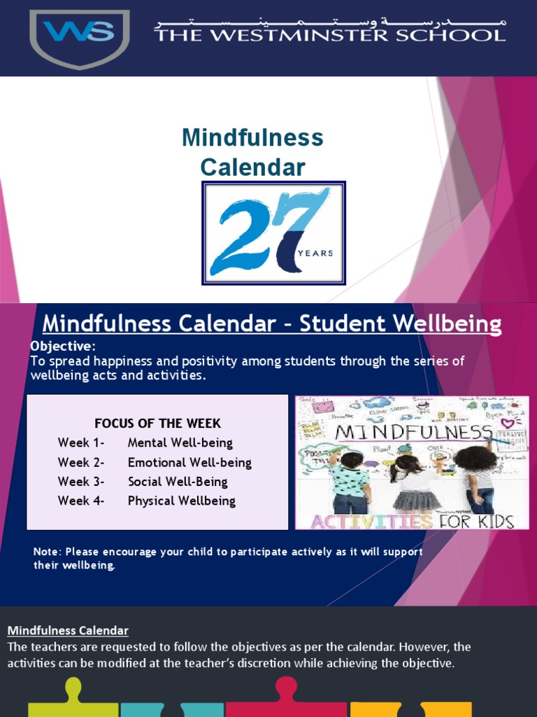 Mindfulness Calendar - KS 2 June 2023 | PDF | Well Being | Mental Health