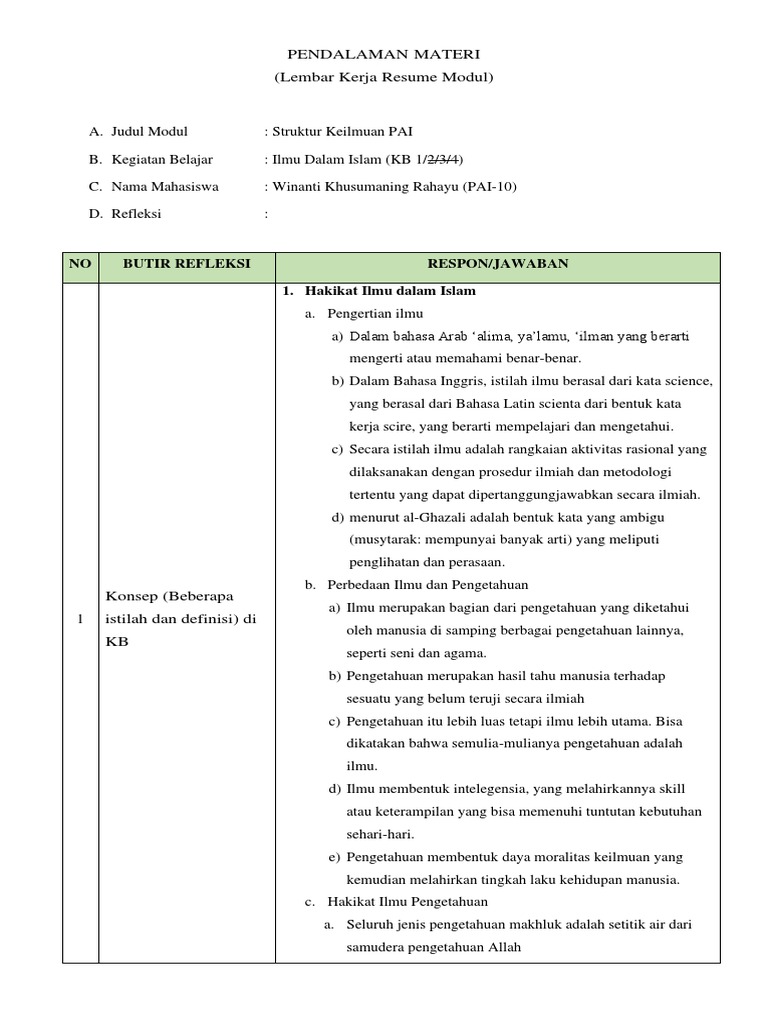 KB 1 Modul 5-LK - Resume Pendalaman Materi PPG 2023 - Winanti Kr-Pai 10 ...