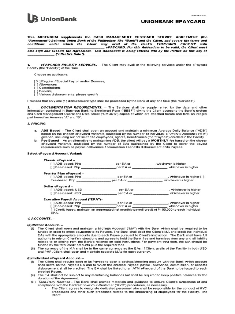 Updated PS Addendum Manila | PDF | Payments | Banks