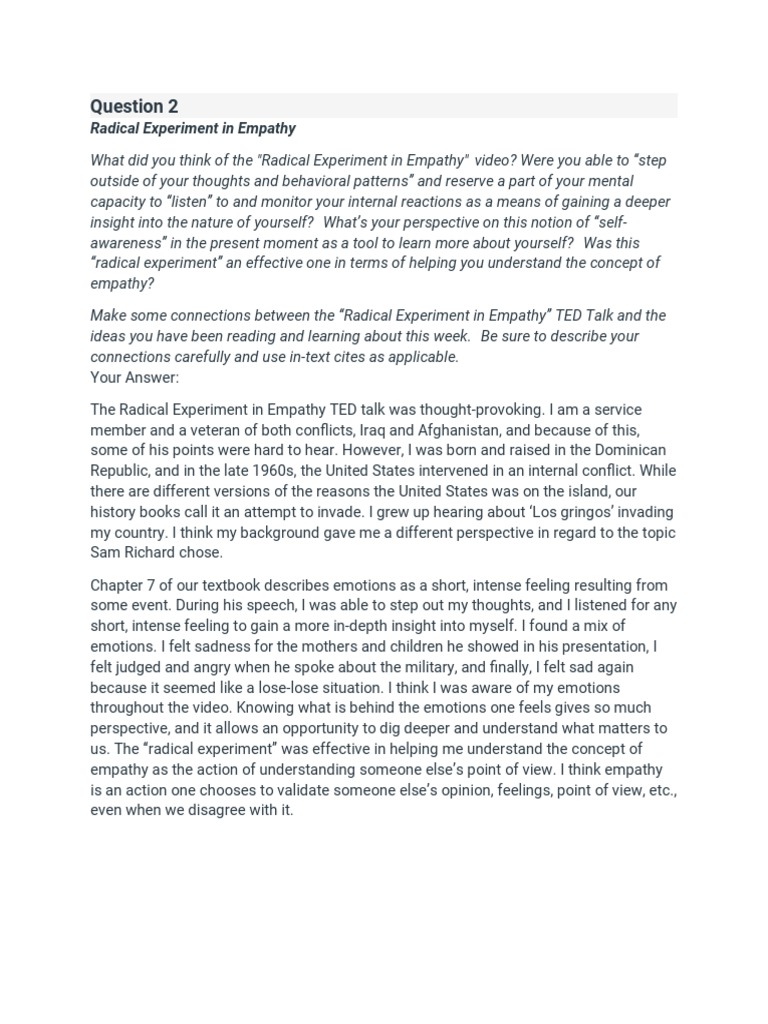 Radical Experiment in Empathy | PDF