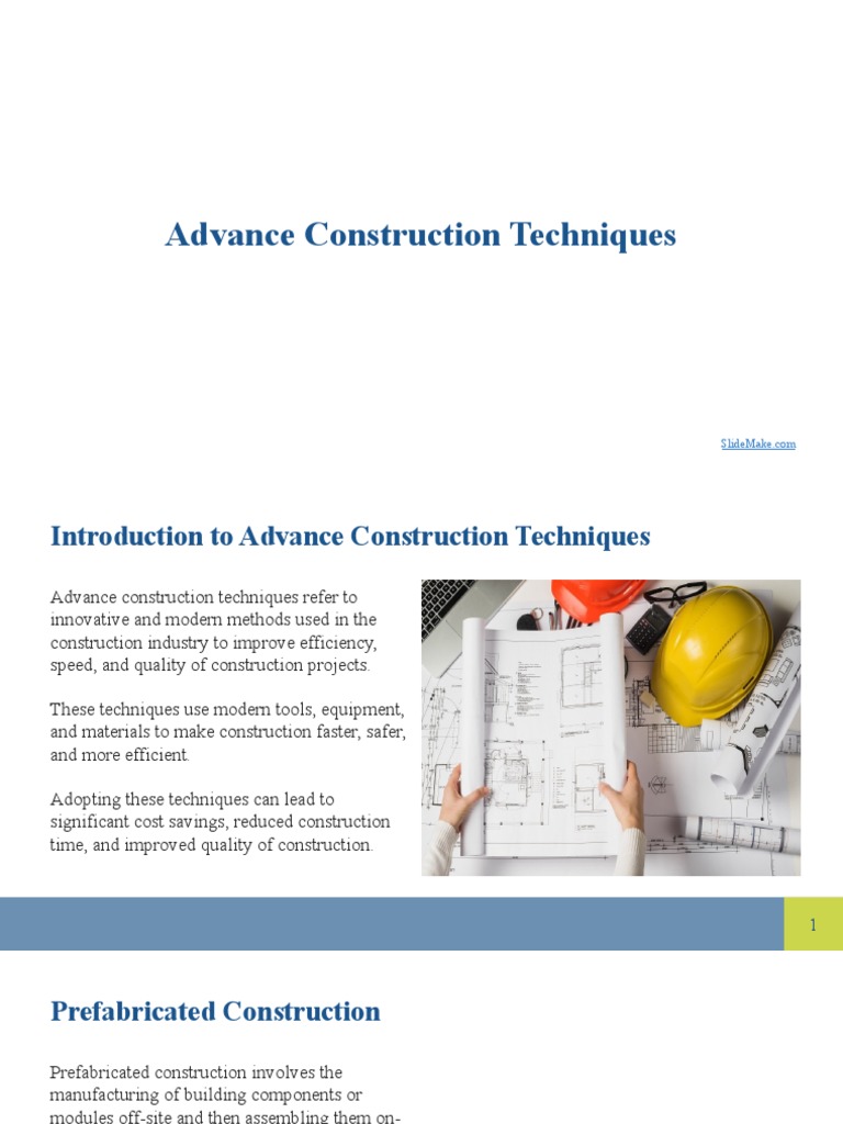 Advance Construction Techniques | PDF | Green Building | Building ...