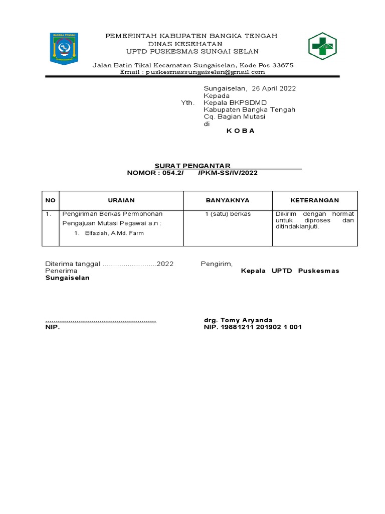 Surat Pengantar TPP | PDF