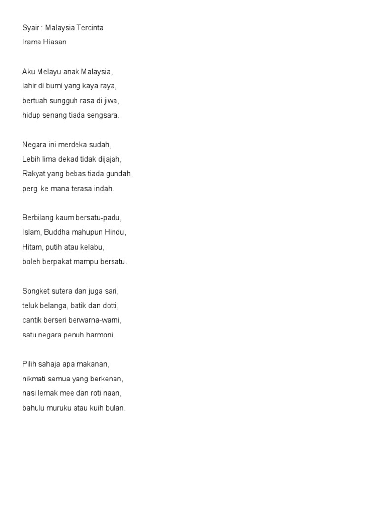 Teks Syair Irama Hiasan | PDF