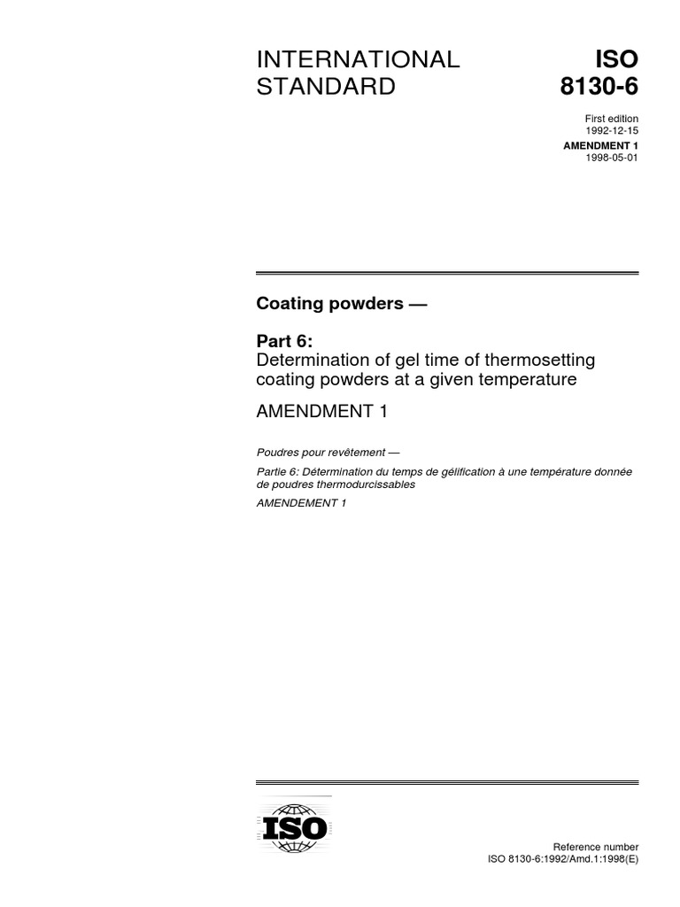 ISO 8130-6-1992 Amd1 | PDF | International Organization For ...