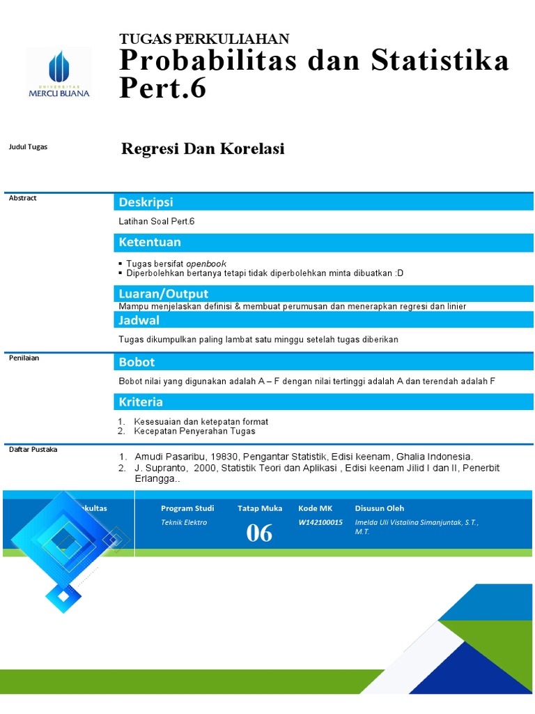 Tugas ProbStat Pert.6 | PDF