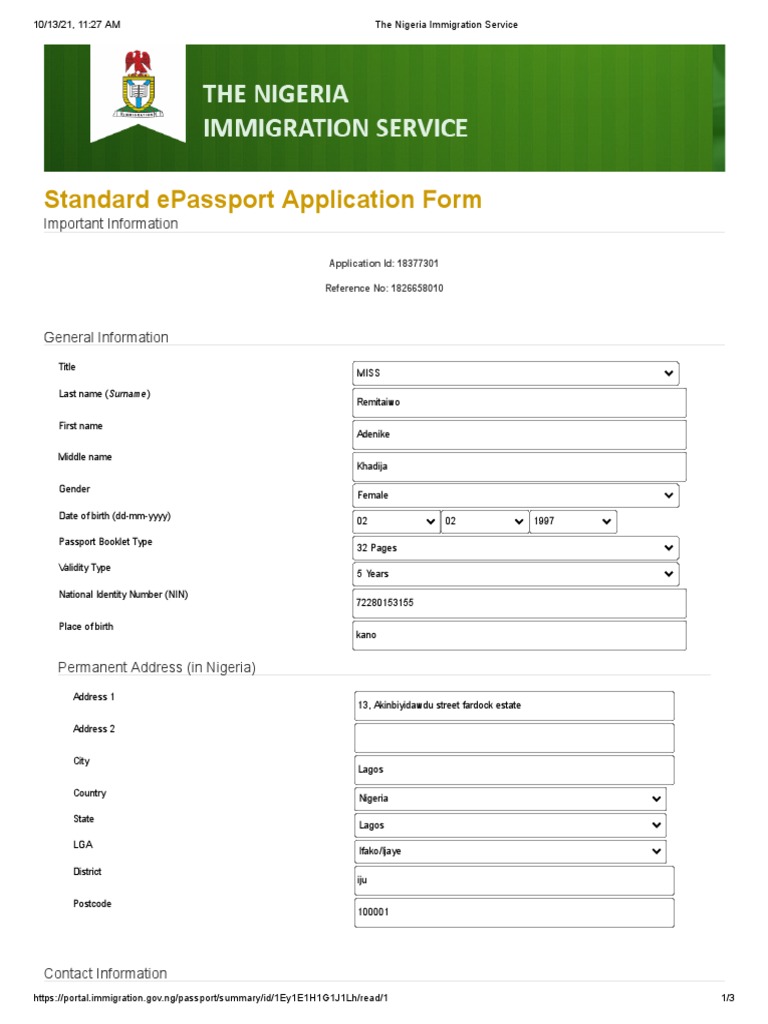 Nigeria ePassport Application Guide | PDF | National Security | Government And Personhood