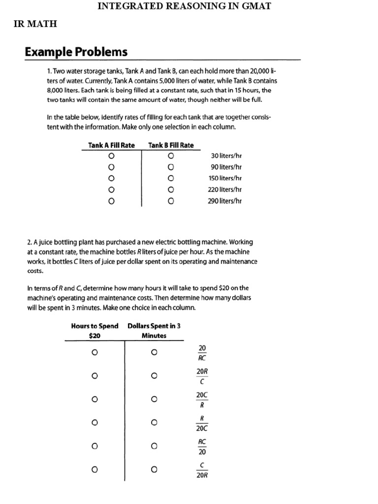 Integrated Reasoning in Gmat | PDF