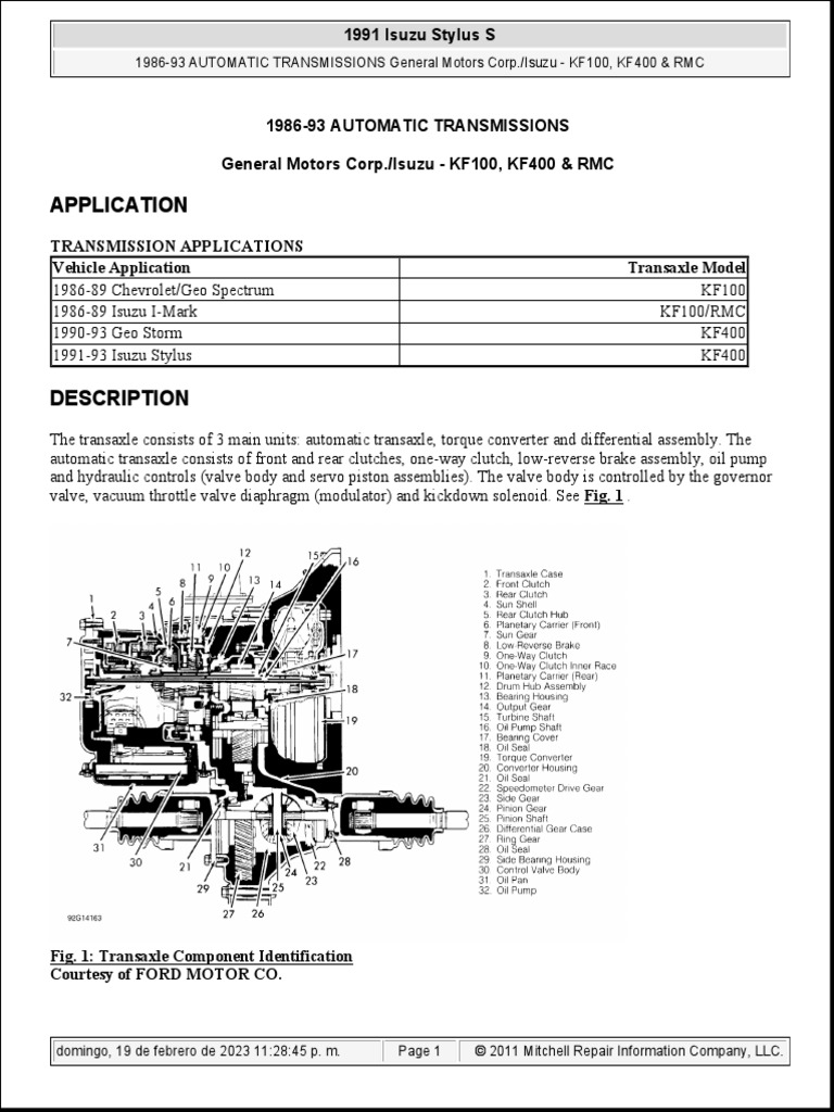 KF100 KF400 RMC | PDF | Automatic Transmission | Manual Transmission