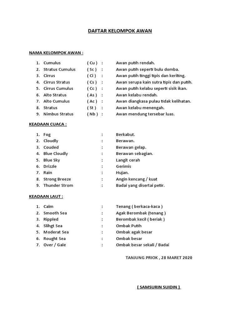 ANGIN'cuaca & Laut | PDF