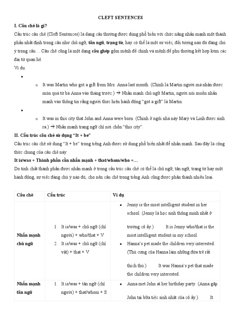 Cleft Sentences | PDF