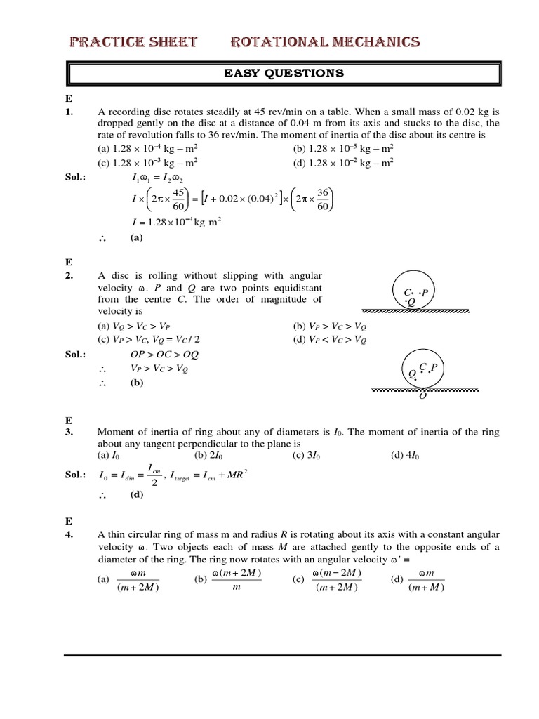 System of Particles and Rotation | PDF | Rotation Around A Fixed Axis | Torque