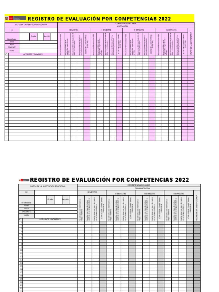 Registro de Evaluación Por Competencias | PDF