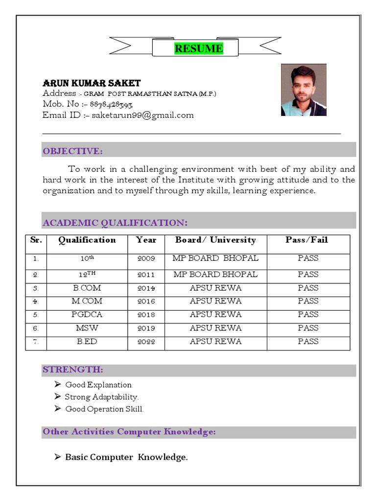 Resume Arun Pratap | PDF