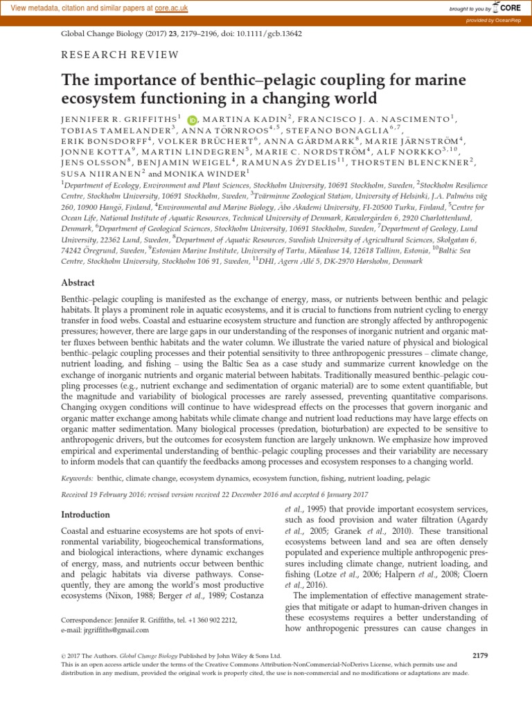 4-Griffiths 2017 The Importance of Benthic-Pelagic Coupling For Marine ...