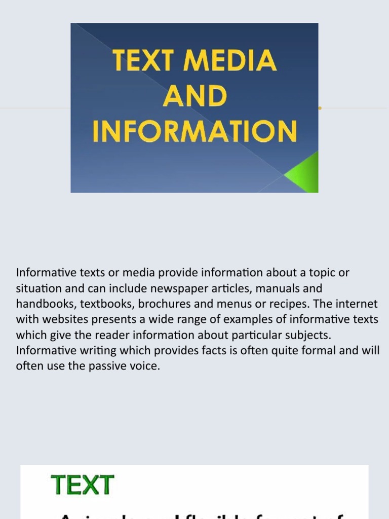 Lesson13-Text and Media Information | PDF