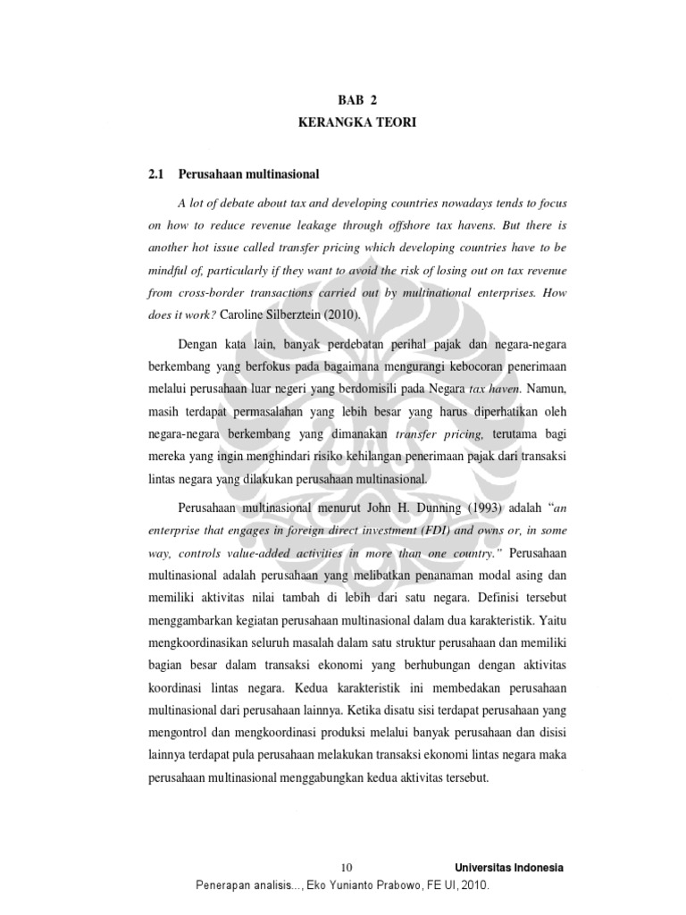 Bab 2 Kerangka Teori: 10 Penerapan Analisis..., Eko Yunianto Prabowo, FE UI, 2010 | PDF