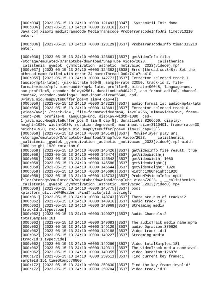 Trace | PDF | Codec | Video
