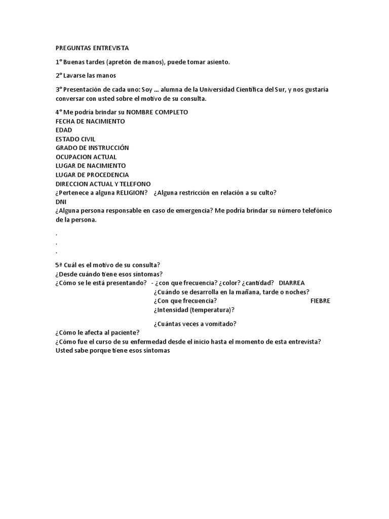 Preguntas Entrevista | PDF