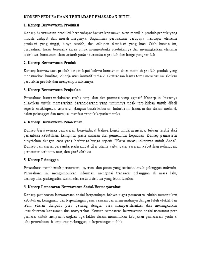 Konsep dan Strategi Pemasaran Ritel | PDF