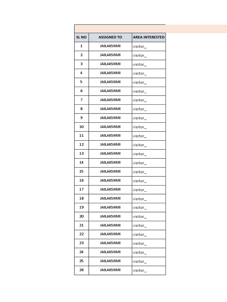 Visitor Sheet | PDF