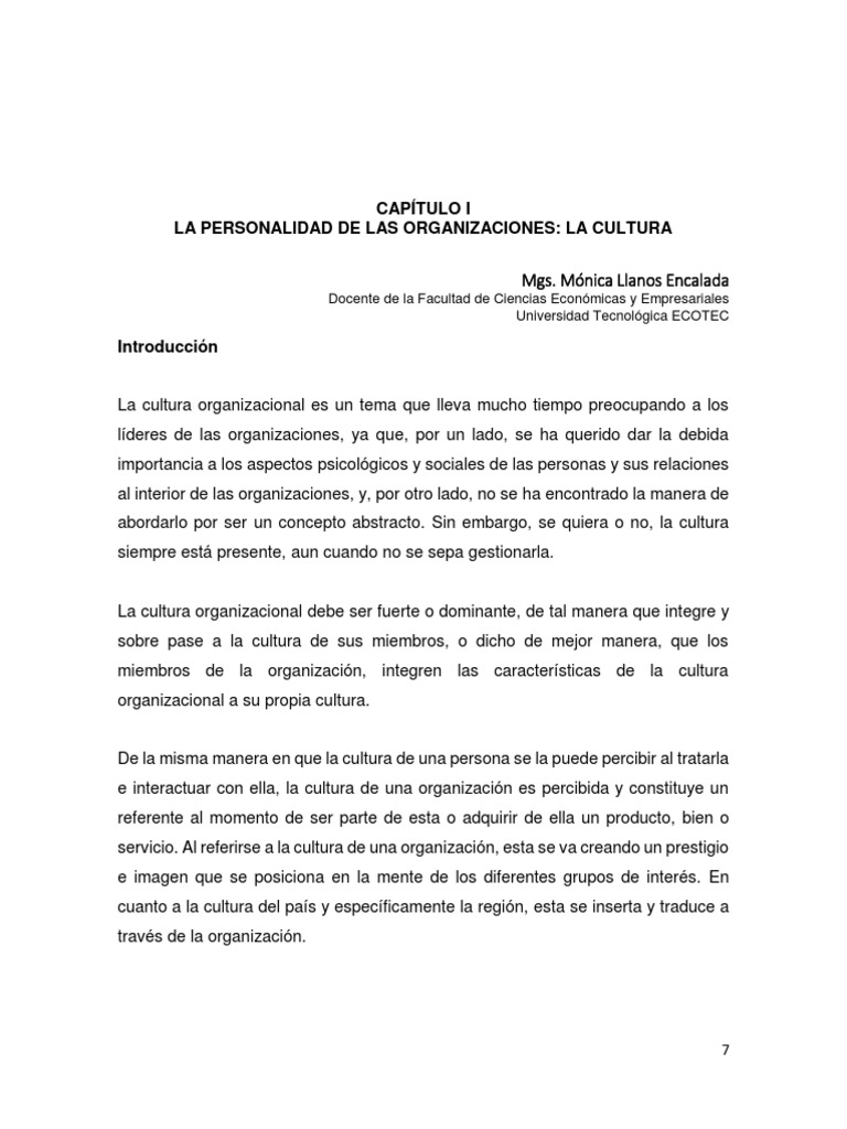 Cultura-Organizacional LIBRO Capitulo 1 | PDF | Cultura organizacional | Comportamiento
