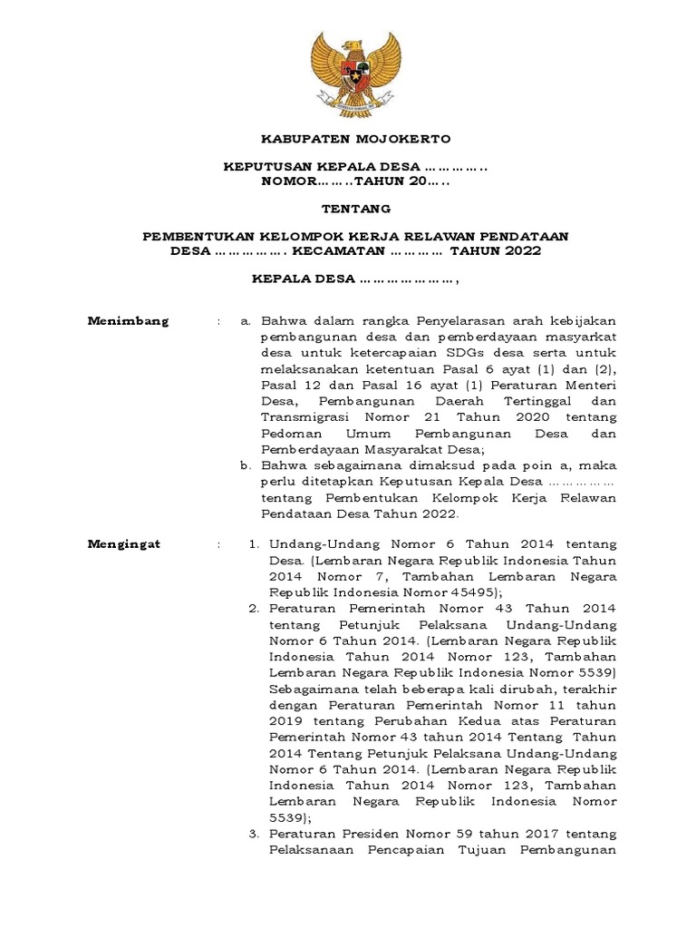 Contoh SK Tim SDG's | PDF