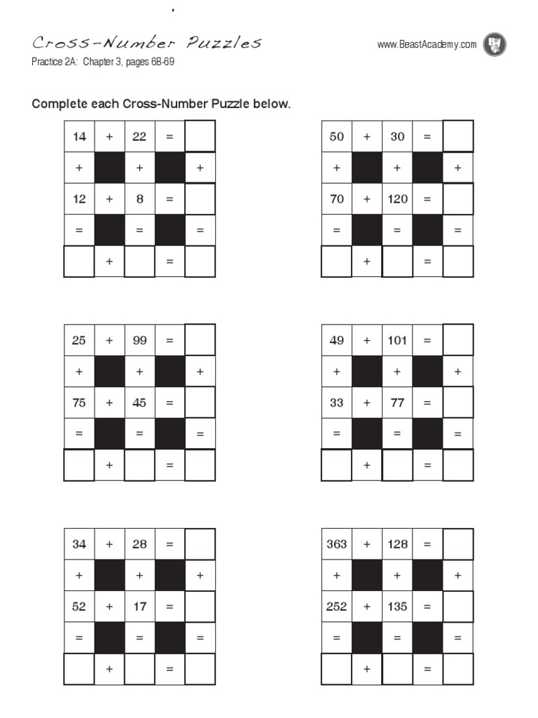 Cross Number Puzzles | PDF