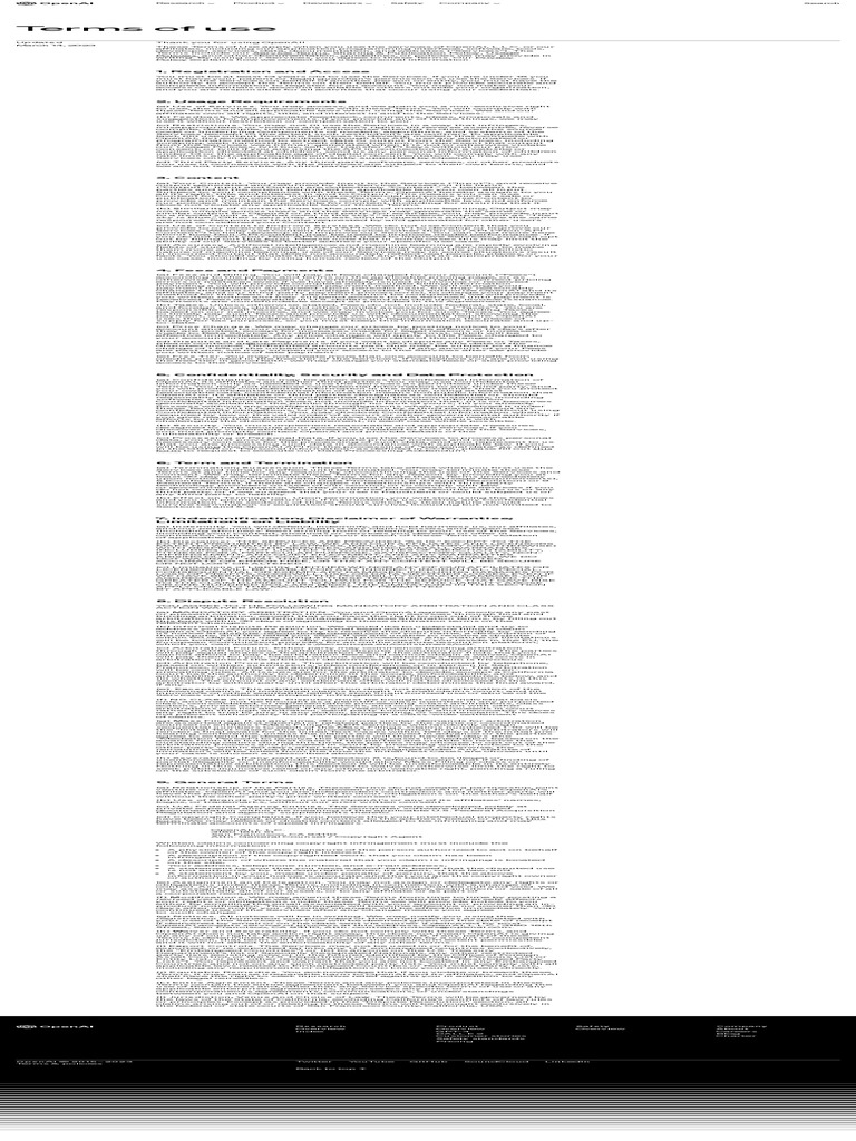 Openai Terms of Use | Download Free PDF | Arbitration | Indemnity
