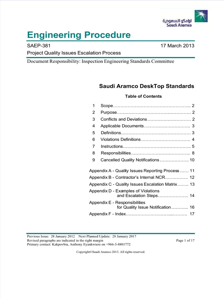 Saep 381 | PDF | Specification (Technical Standard) | Project Management