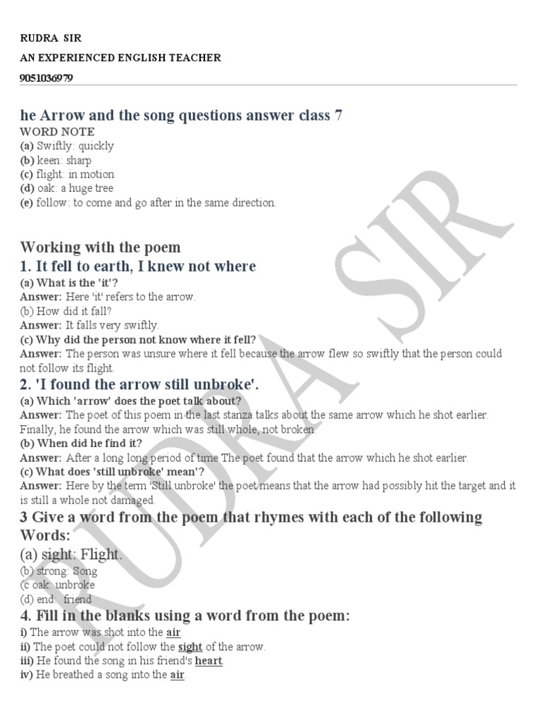 Arrow and The Song | PDF | Poetry