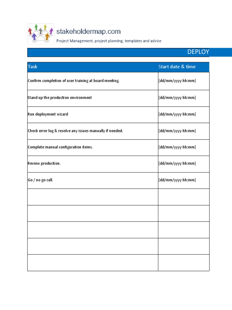 Deployment Plan Template | PDF