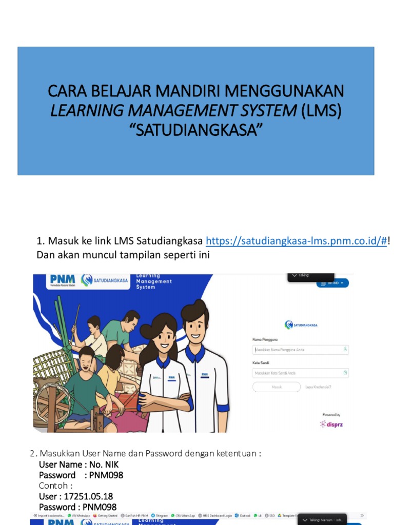 Panduan Login LMS Satudiangkasa | PDF