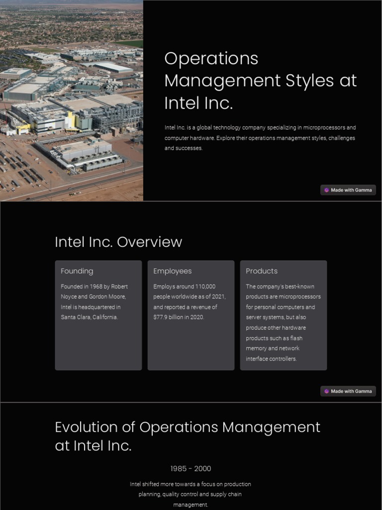 Operations Management at Intel Inc. | PDF | Intel | Automation