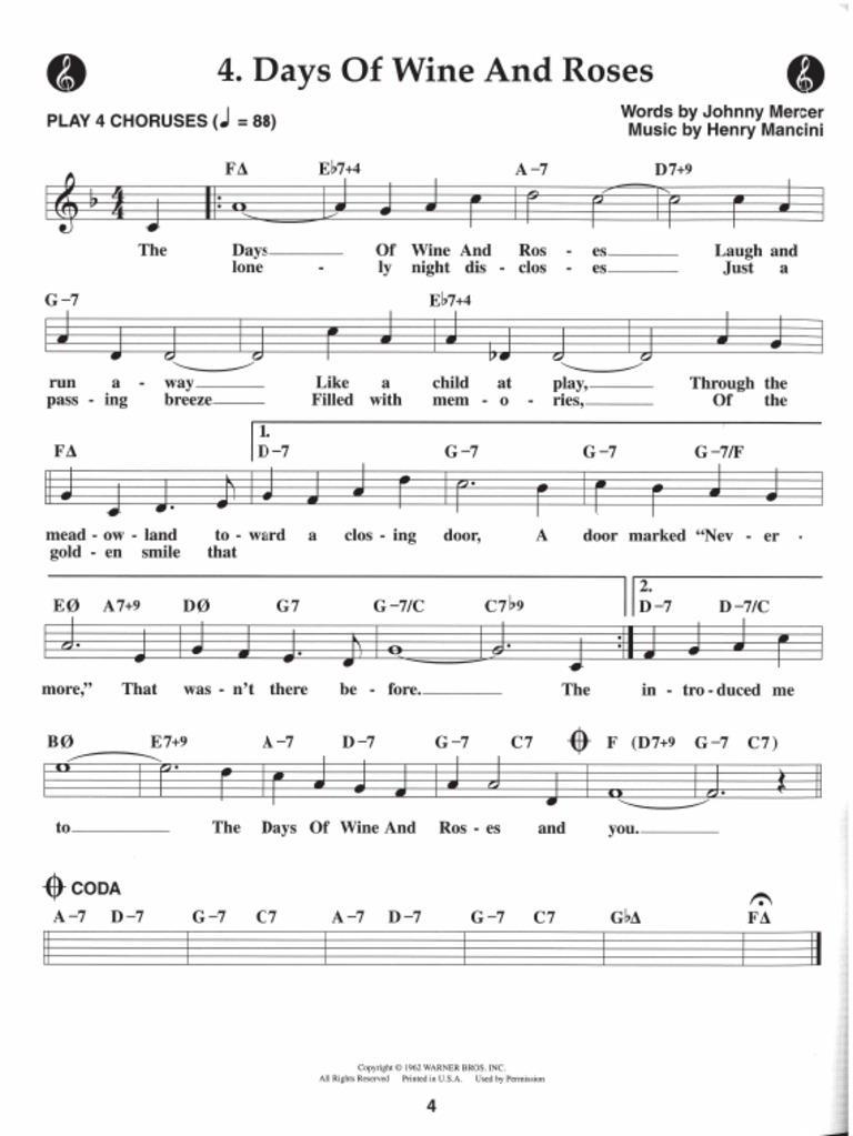 Days of Wine and Roses | PDF