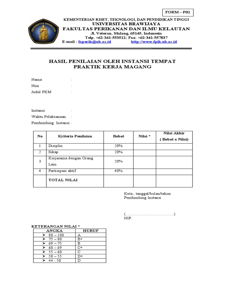 5 Formulir Penilaian PKM 090118 | PDF