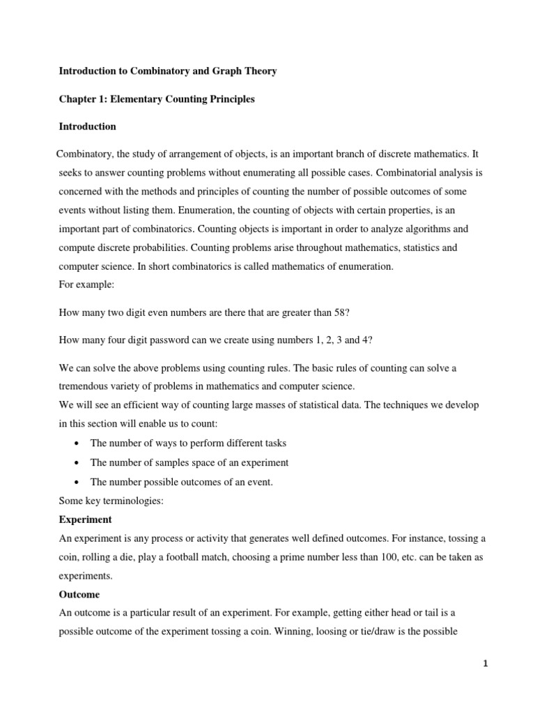 Chapter 1 | PDF | Combinatorics | Permutation Chapter 1 | PDF | Combinatorics | Permutation
