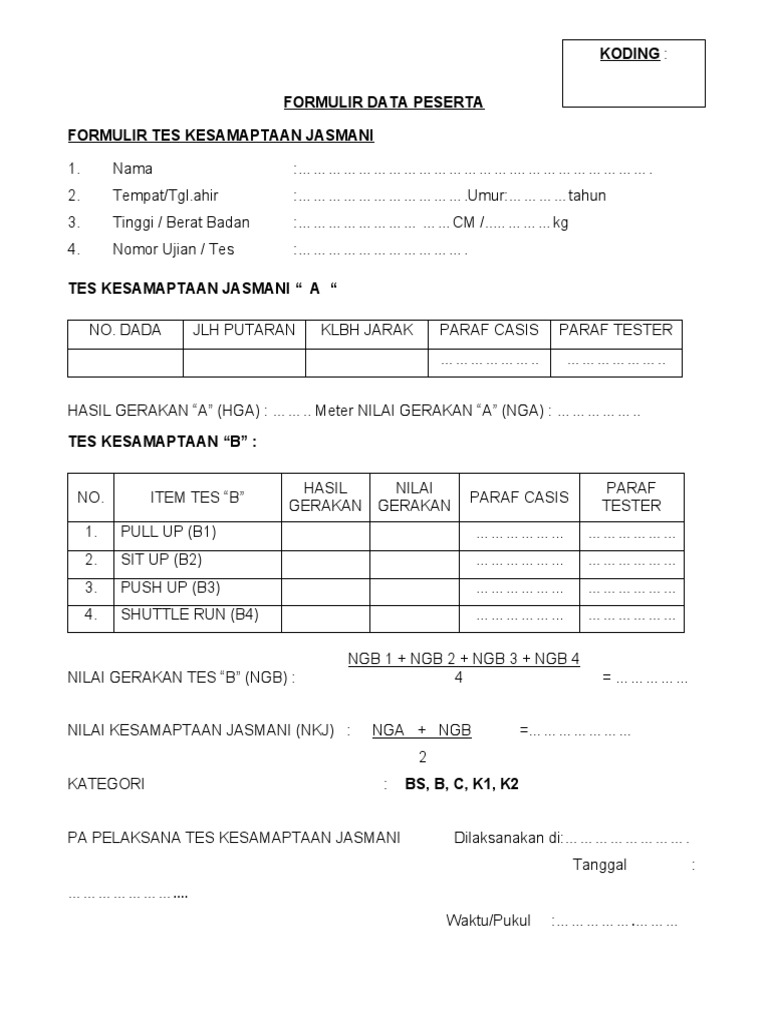 Blanko Kesjas Casis. | PDF