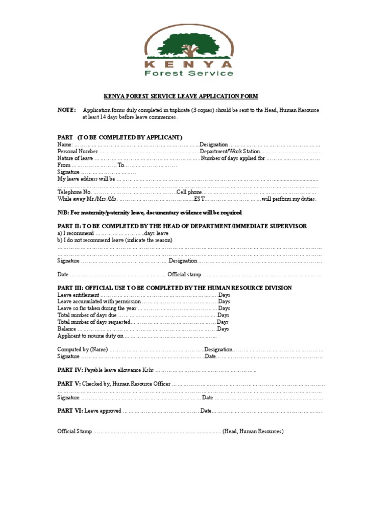 LEAVE FORM KFS | PDF