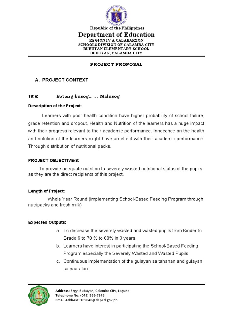 Project Busog...Malusog Project Proposal 2023 | PDF | Weight